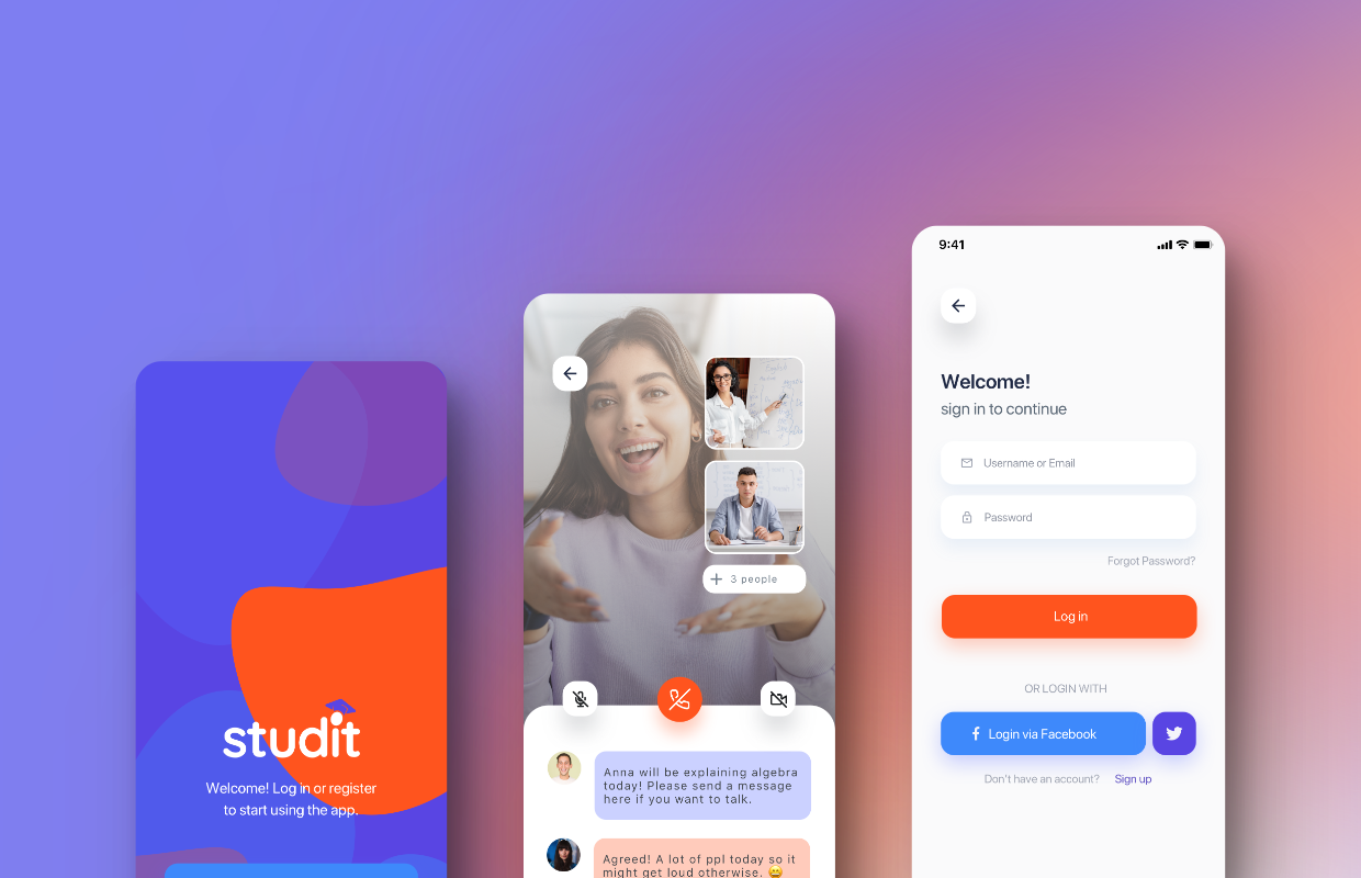 Studit Case Study: UX/UI Design for Interactive Online Study Group App