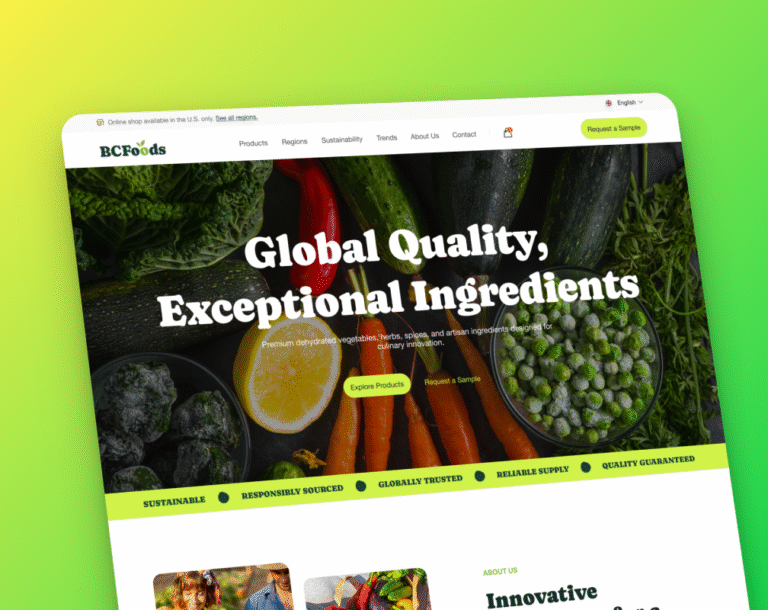 BCFoods Case Study: UX/UI, eCommerce & B2B Catalog